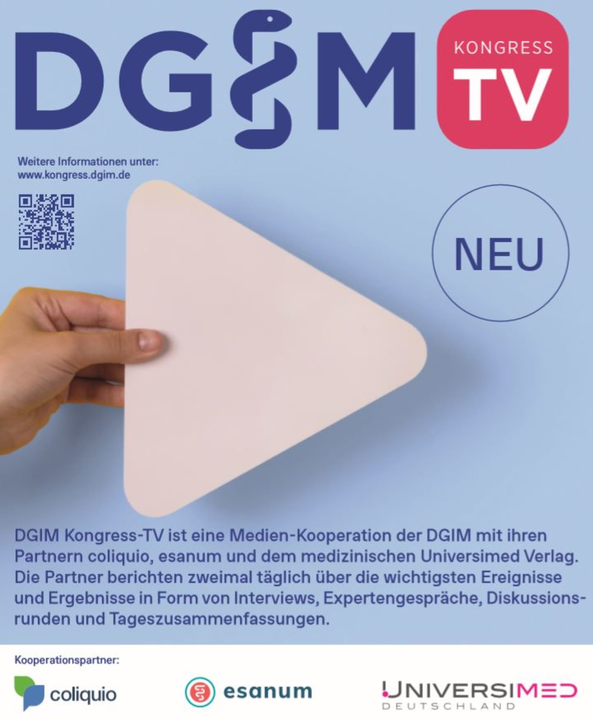 DGIM Kongress-TV: coliquio gestaltet tagesaktuelle Berichterstattung mit